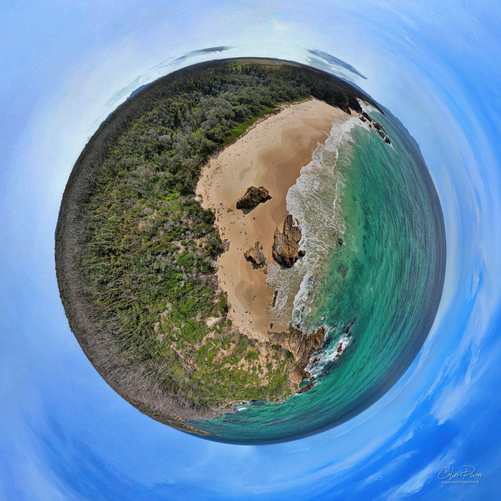 Secret Beach Tiny Planets - Coota.au - Your Gateway to Mallacoota